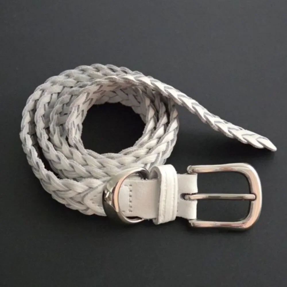 Belt | Accessories | Boho White Braided Leather Belt Nwot Womens Ml ...